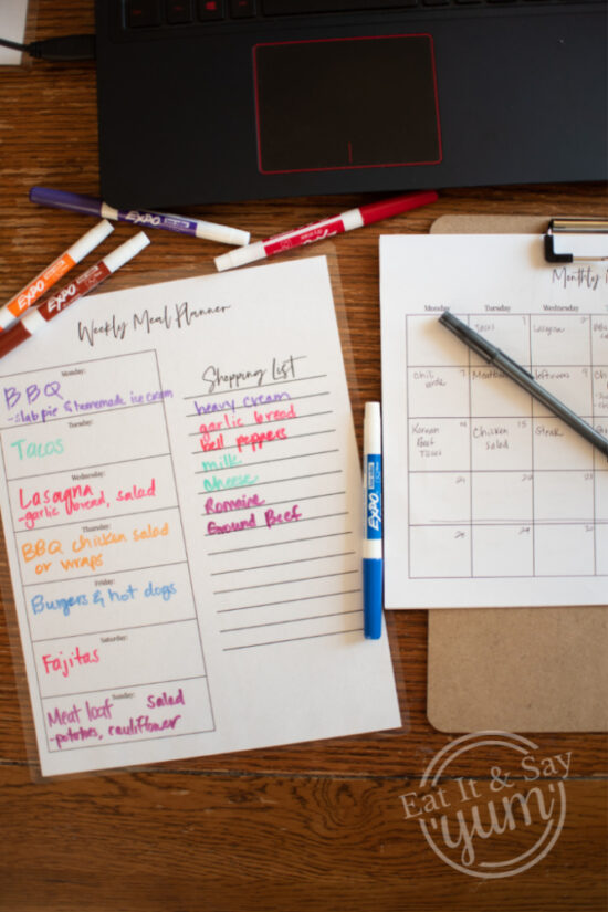 Menu Planning: By Week and Month | Eat It & Say Yum